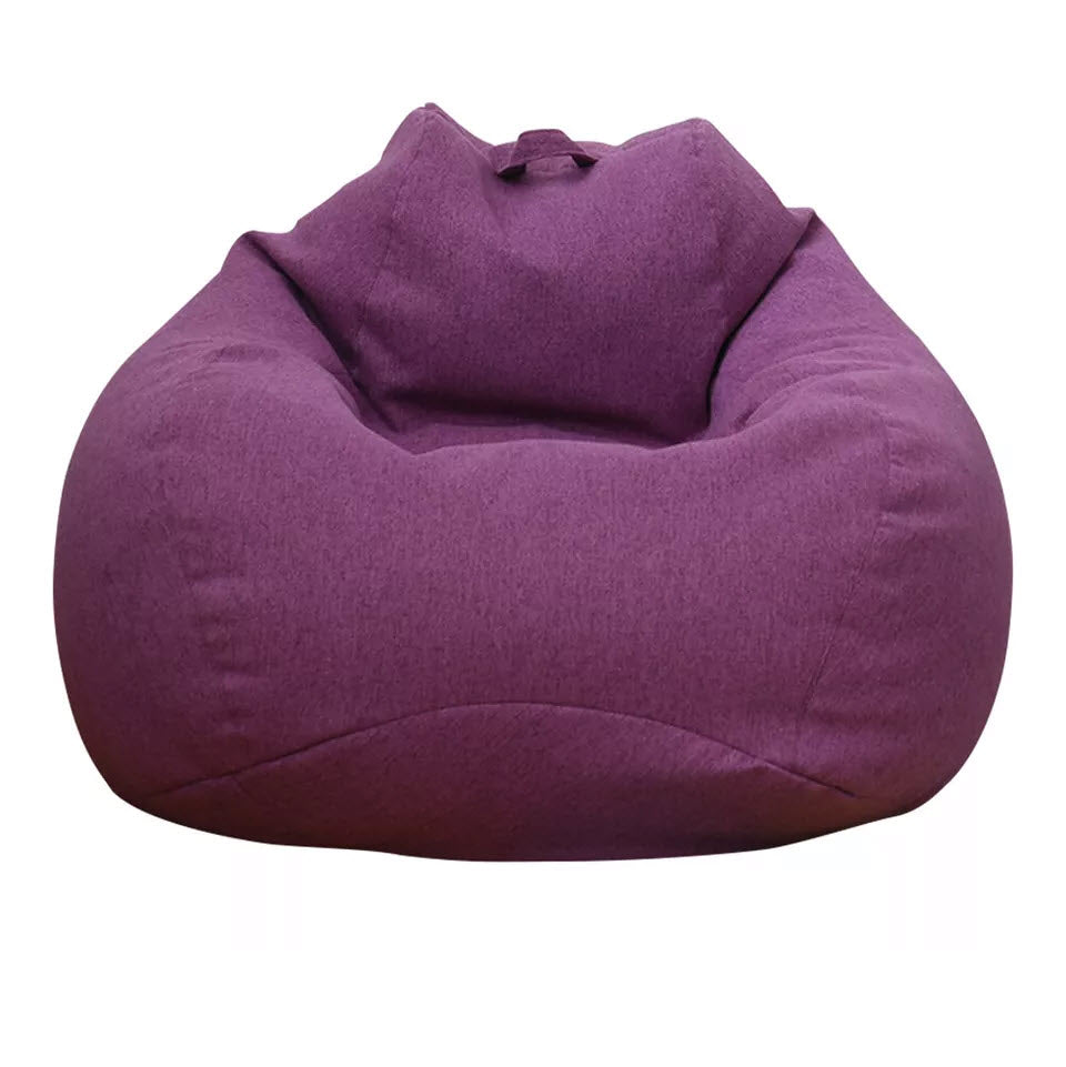 Extra Large Purple Cotton Linen Bean Bag 100x120cm – Siesta