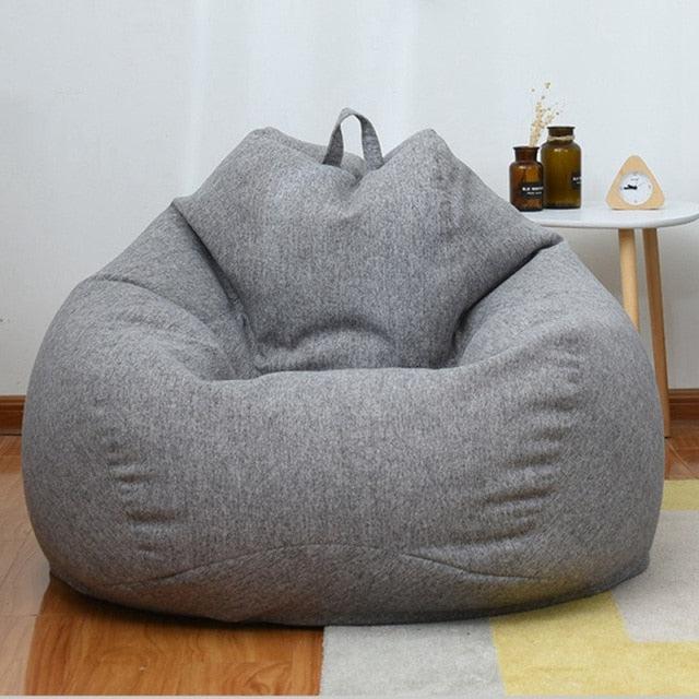 Extra Large Grey Cotton Linen Bean Bag 100x120cm| Siesta Hammocks